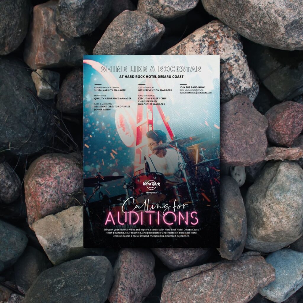 Hard Rock Hotel Desaru Coast Recruitment Poster – Purple Giant Design